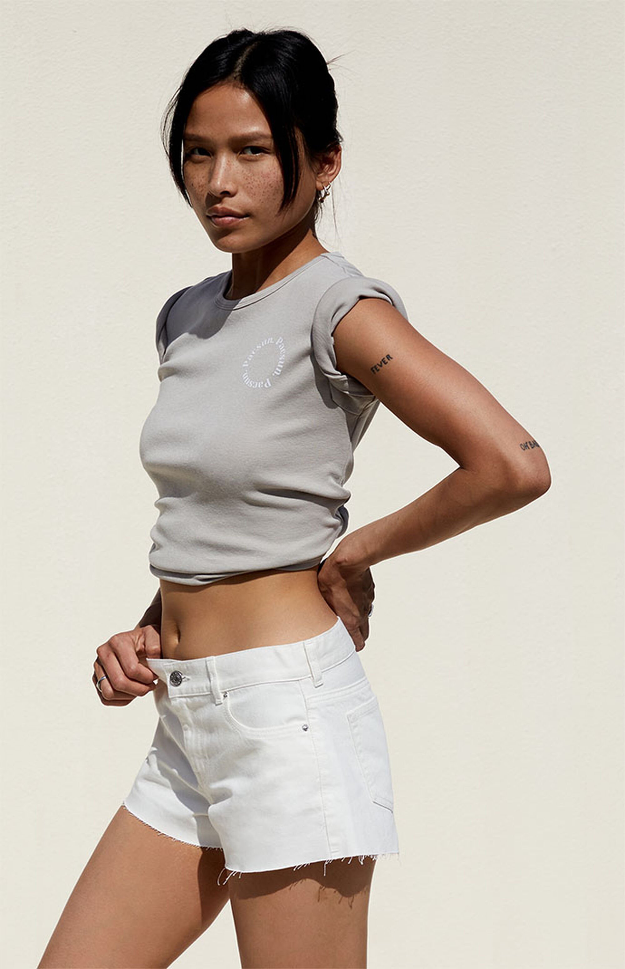 Pacsun White Low Rise Denim Shorts | PacSun