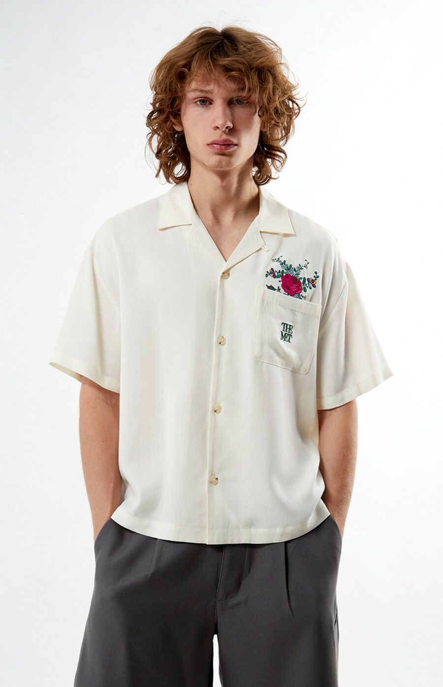 The Met x PacSun Bouquet Cropped Camp Shirt | PacSun