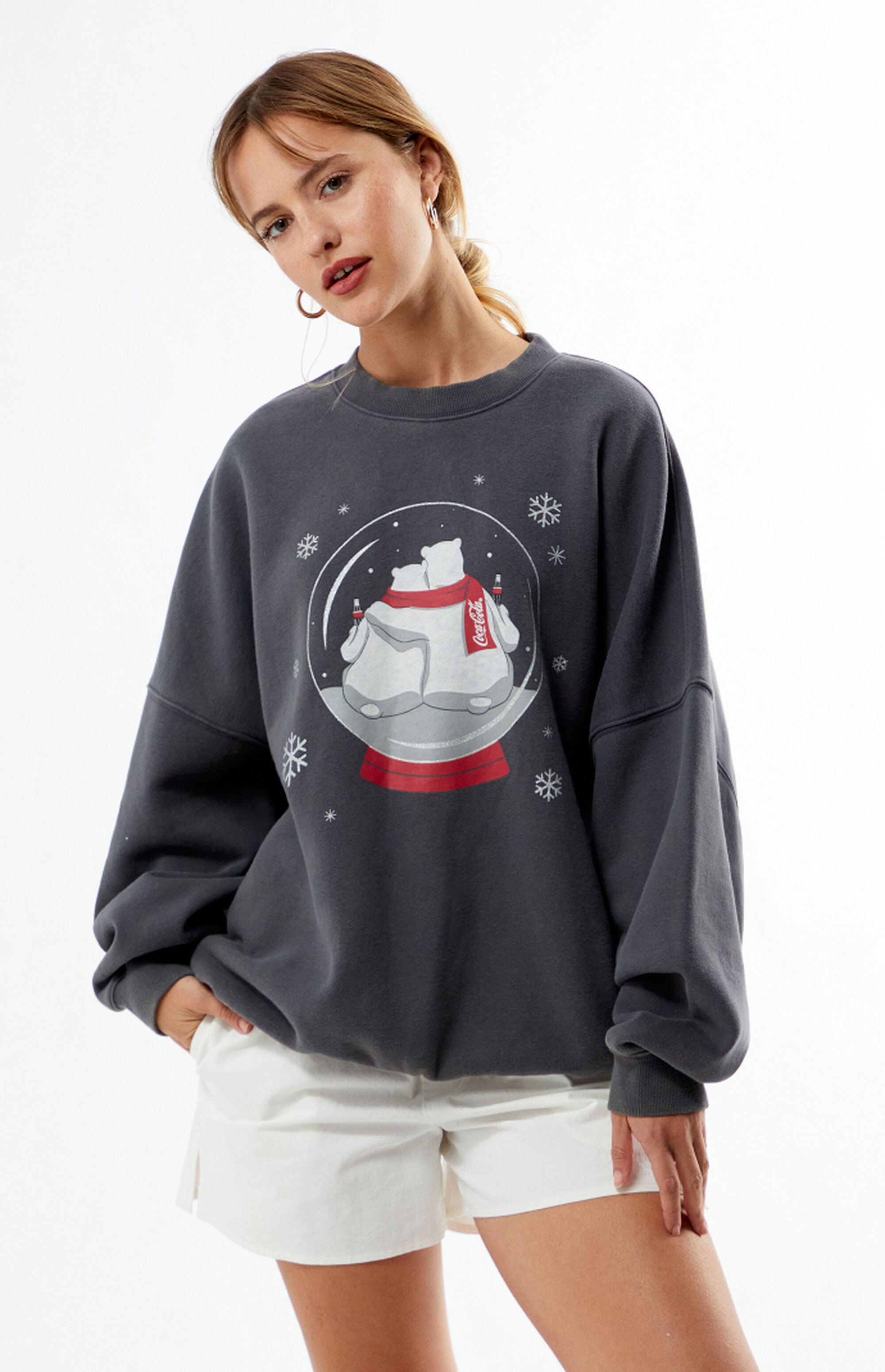 Coca Cola By PacSun Snow Globe Crew Neck Sweatshirt | Pacsun