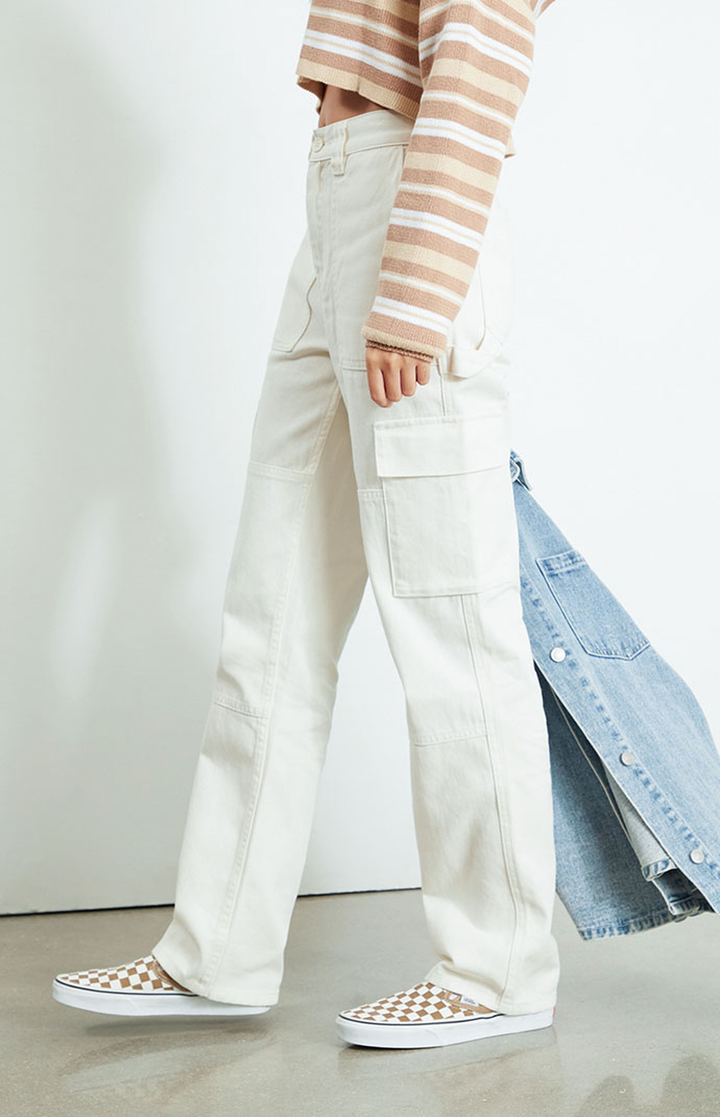 Pacsun Off White Cargo Skate Pants | Pacsun
