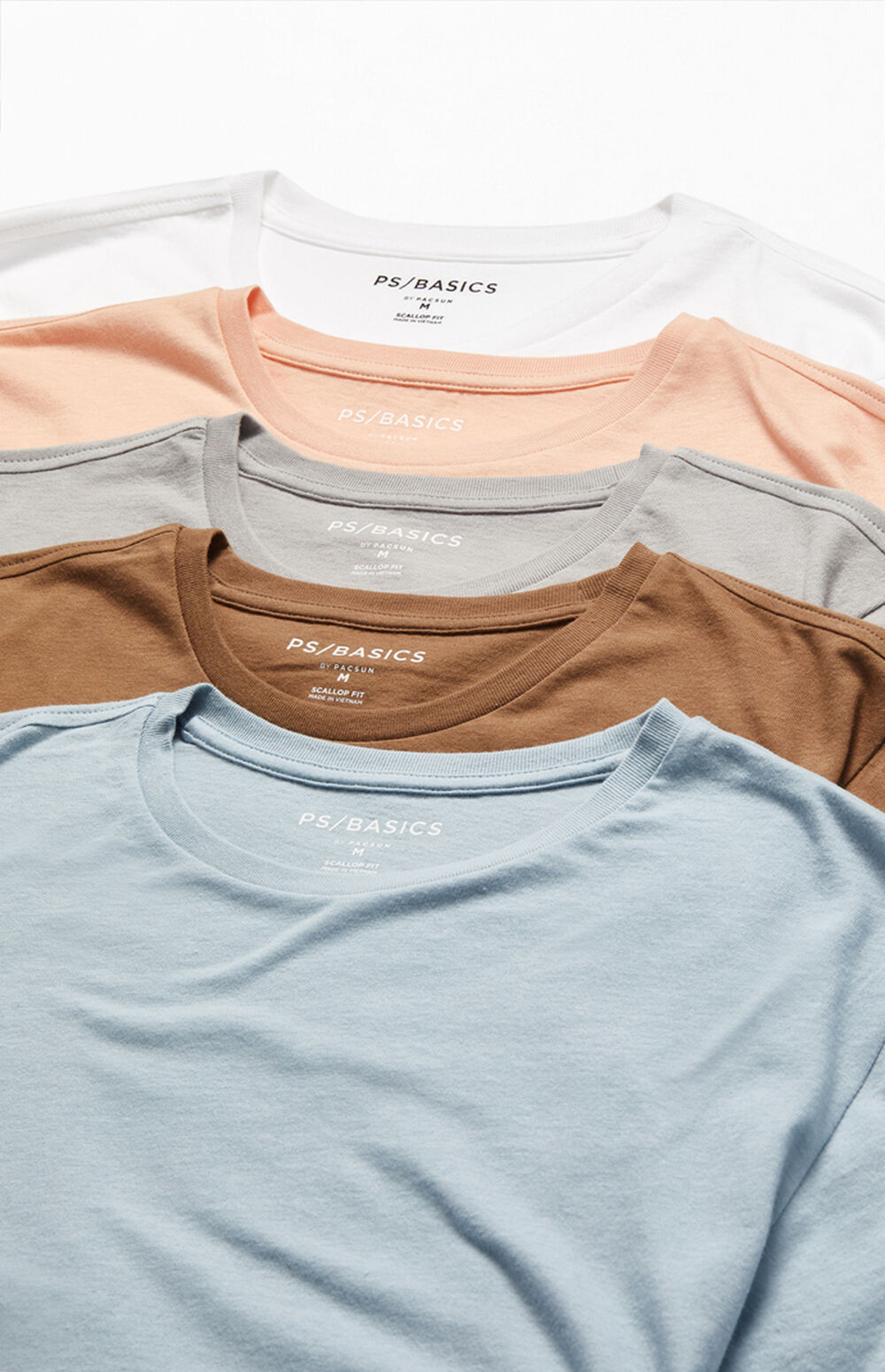 PS Basics 5-Pack Spring Scallop T-Shirts | PacSun