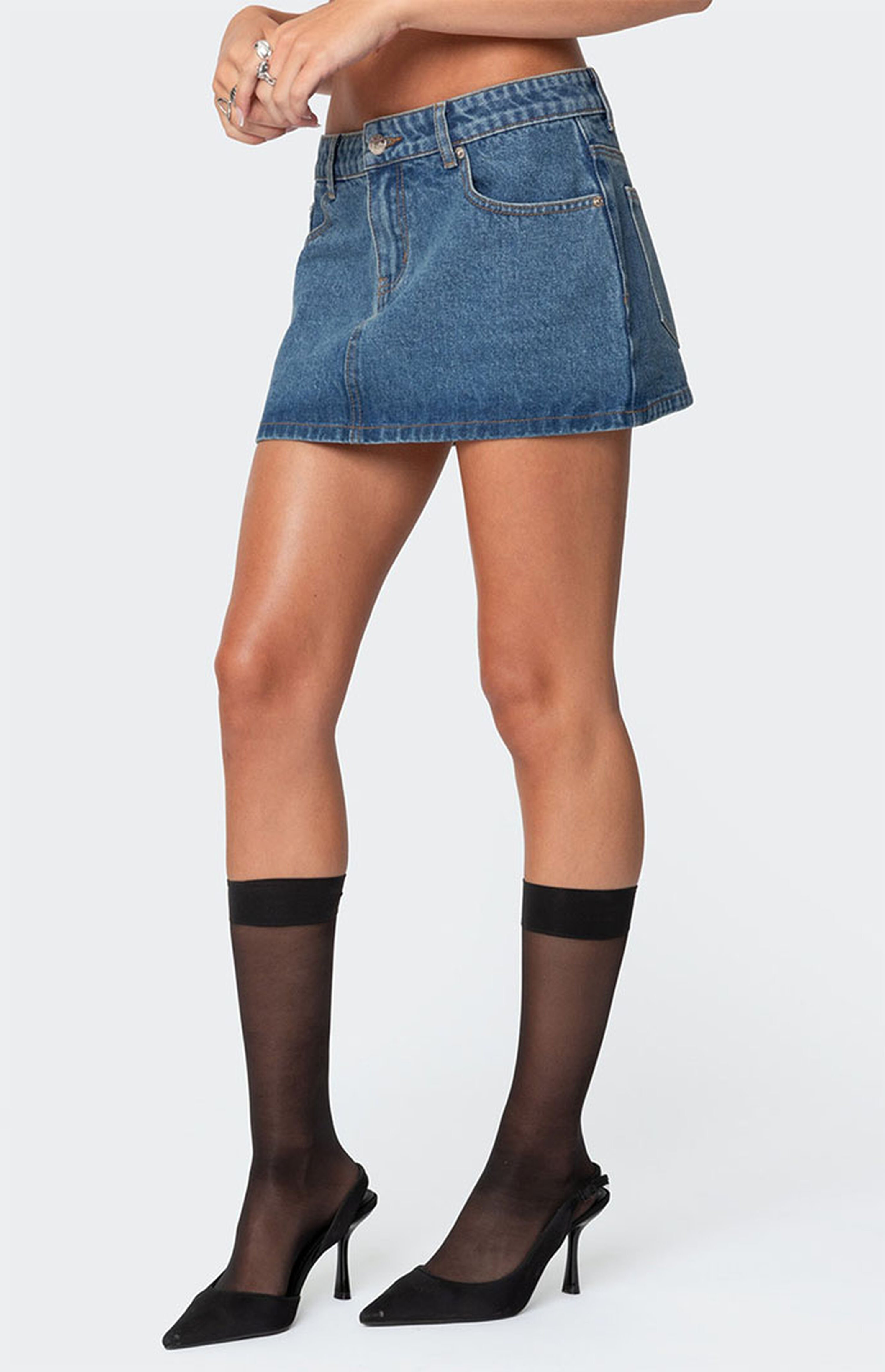 Edikted Chiara Denim Micro Skirt | Pacsun