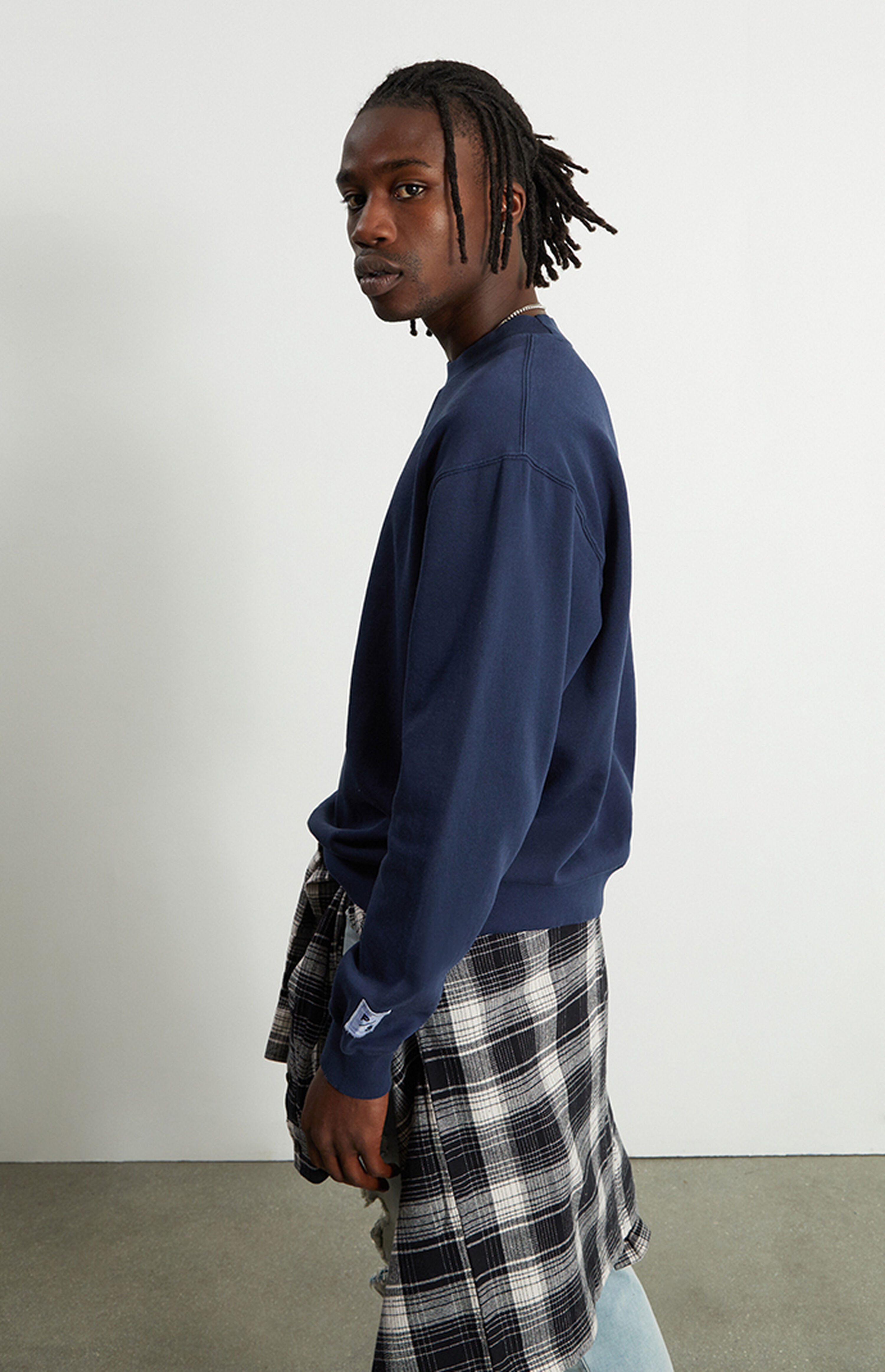 Pacsun Navy Vintage Wash Crew Neck Sweatshirt | PacSun