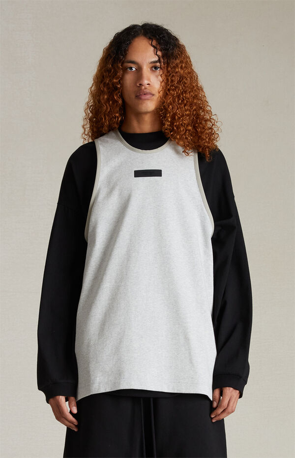 Fear of God Essentials Light Heather Grey Heavy Tank Top | PacSun