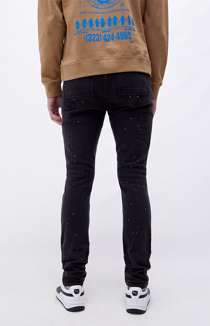 Pacsun Black Jayson Stacked Ripped Skinny Jeans | Pacsun