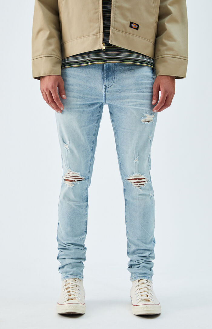 PacSun Light Ripped Stacked Skinny Jeans | PacSun