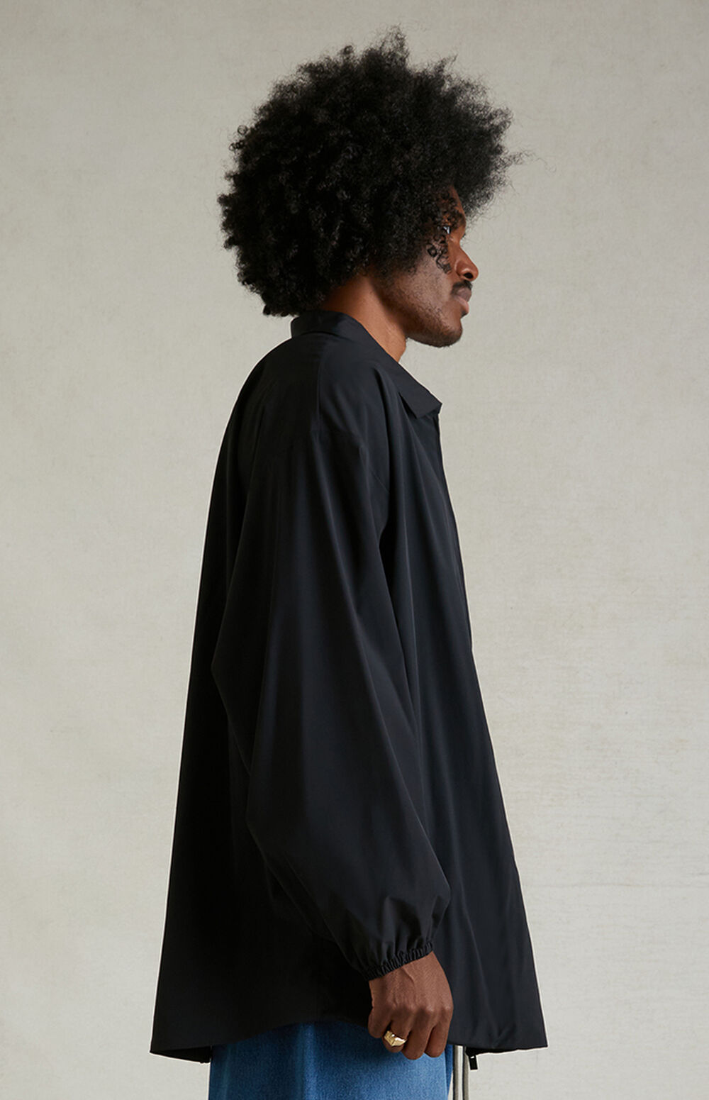 Fear of God Essentials Black Overshirt Jacket | PacSun