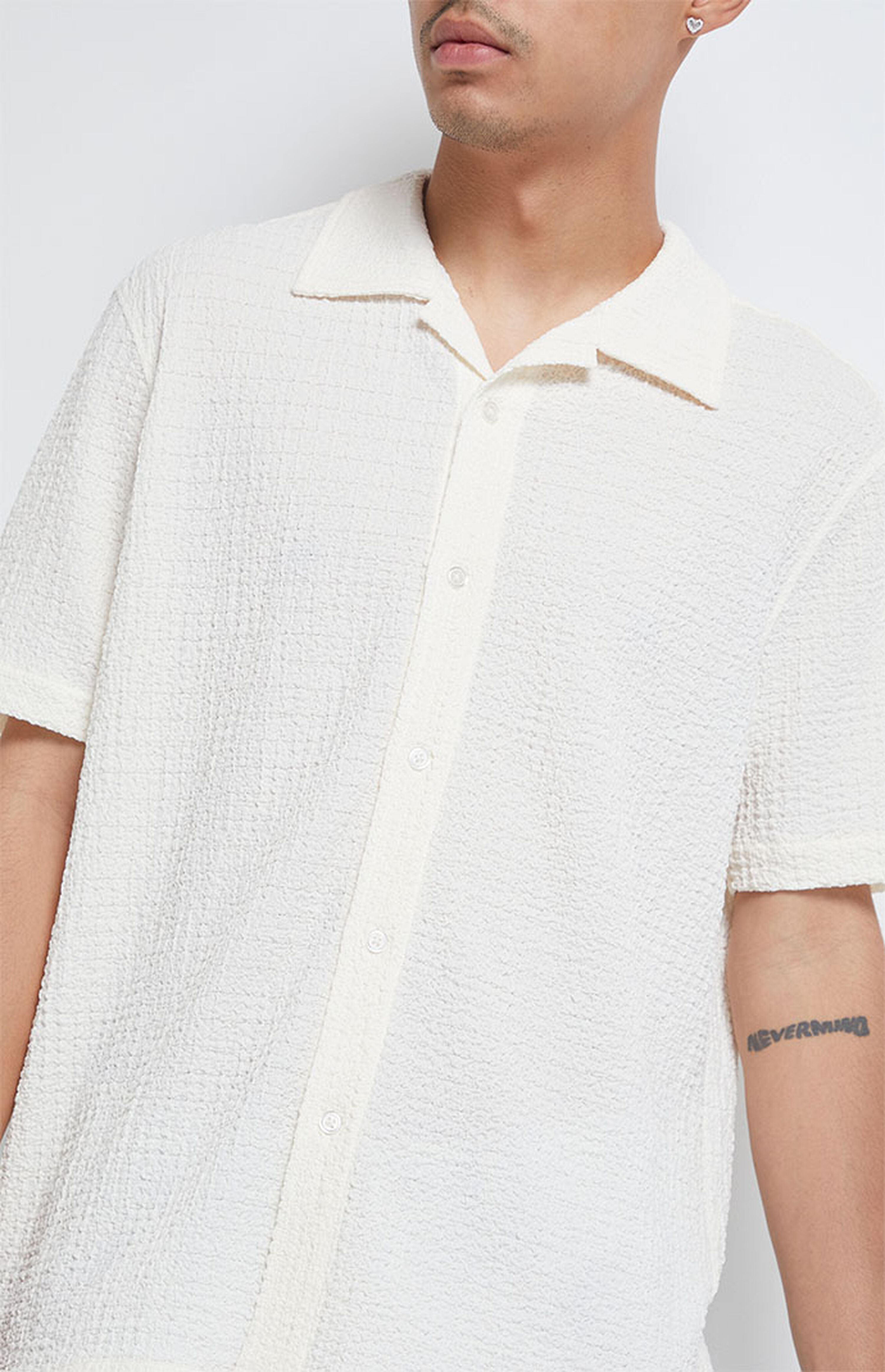 Pacsun Pointelle Woven Button Down Shirt | PacSun
