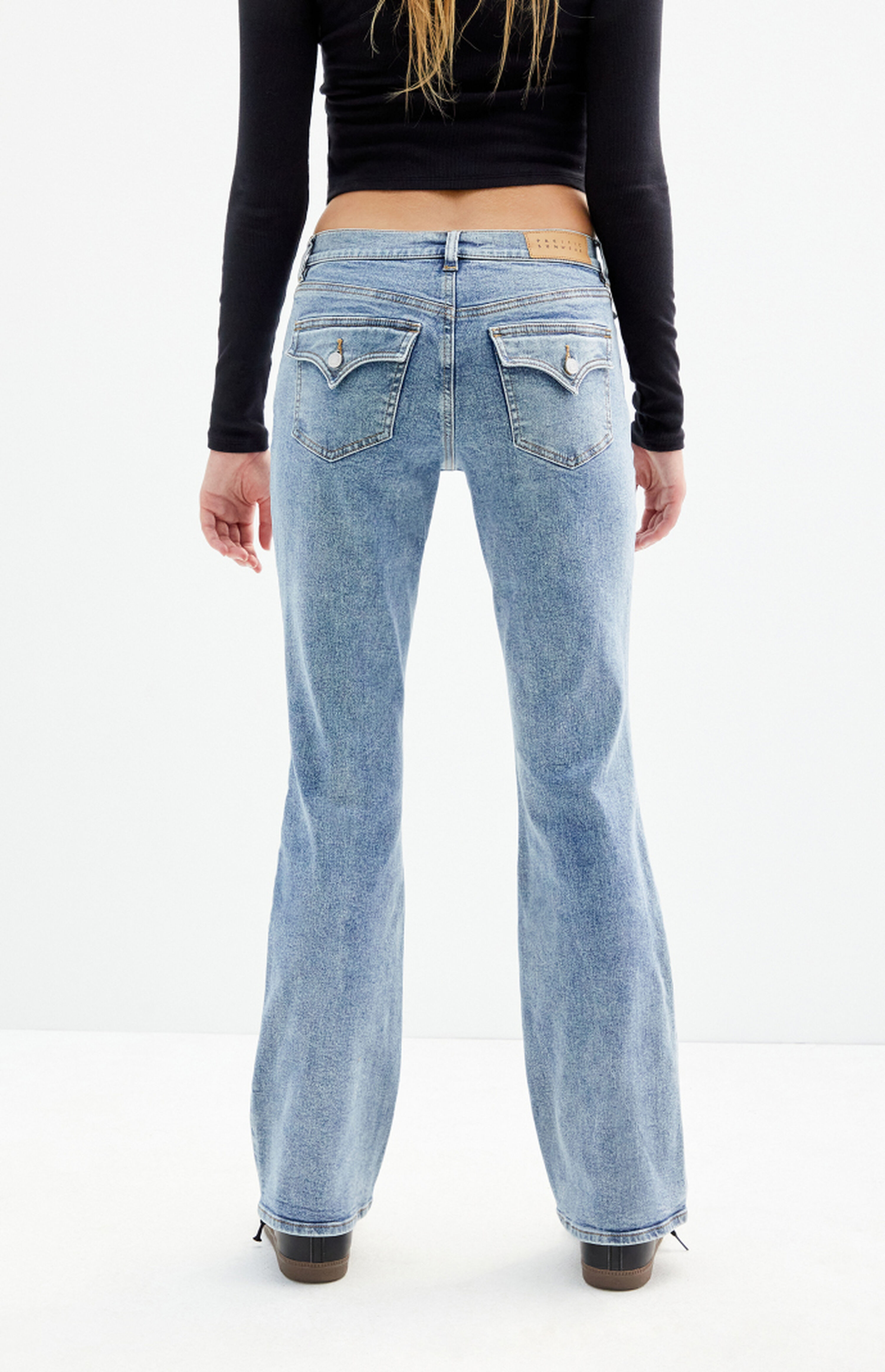 Pacsun Stretch Medium Indigo Low Rise Bootcut Jeans | PacSun