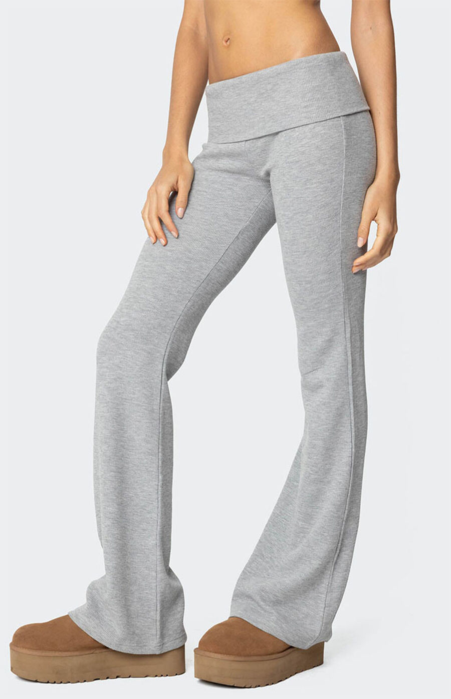 Edikted Sab Fold Over Waffle Knit Pants | Pacsun
