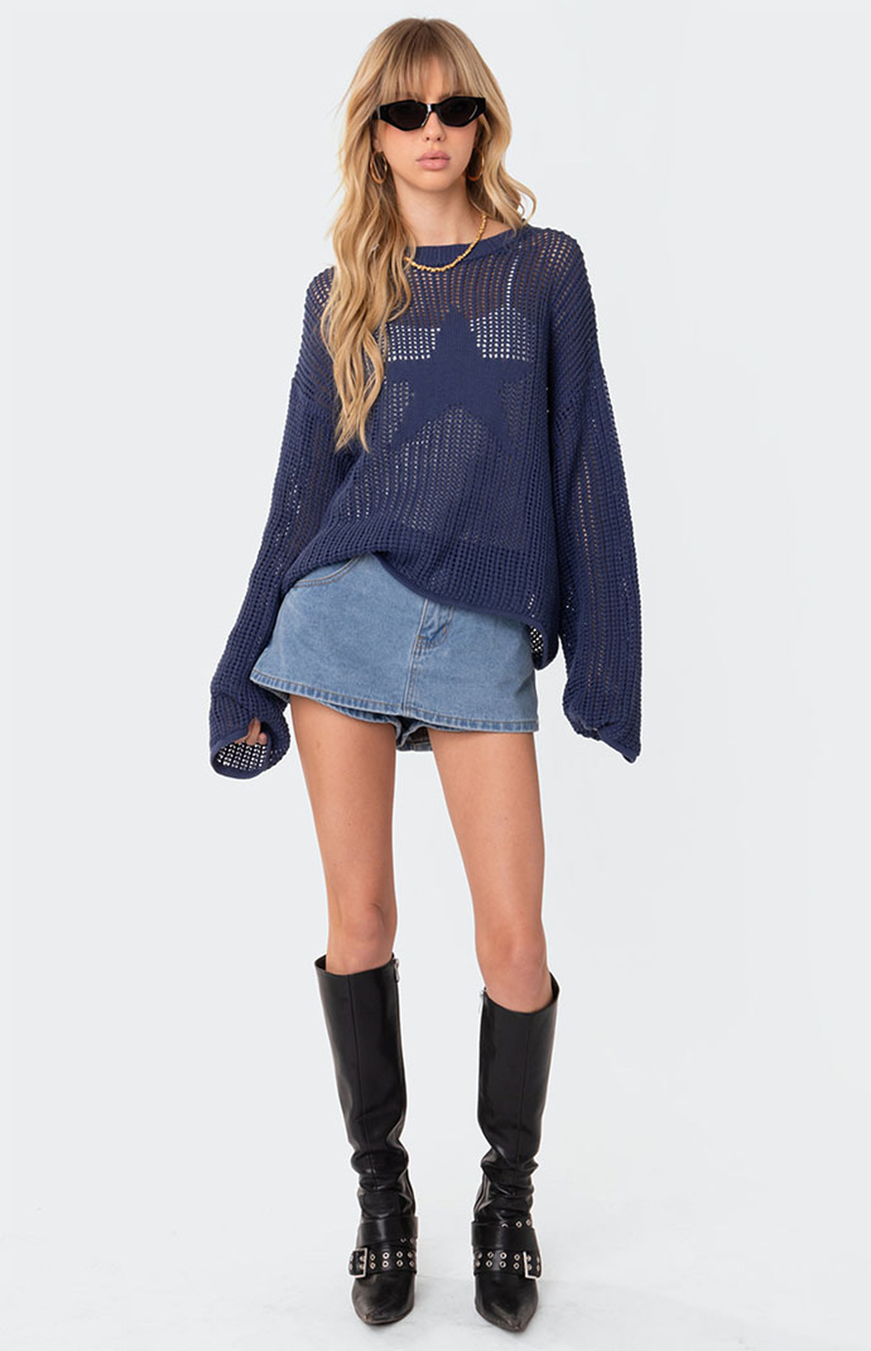Edikted Seeing Stars Oversized Sweater | PacSun