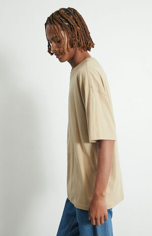 PS Basics Tan Solid Boxy T-Shirt | PacSun