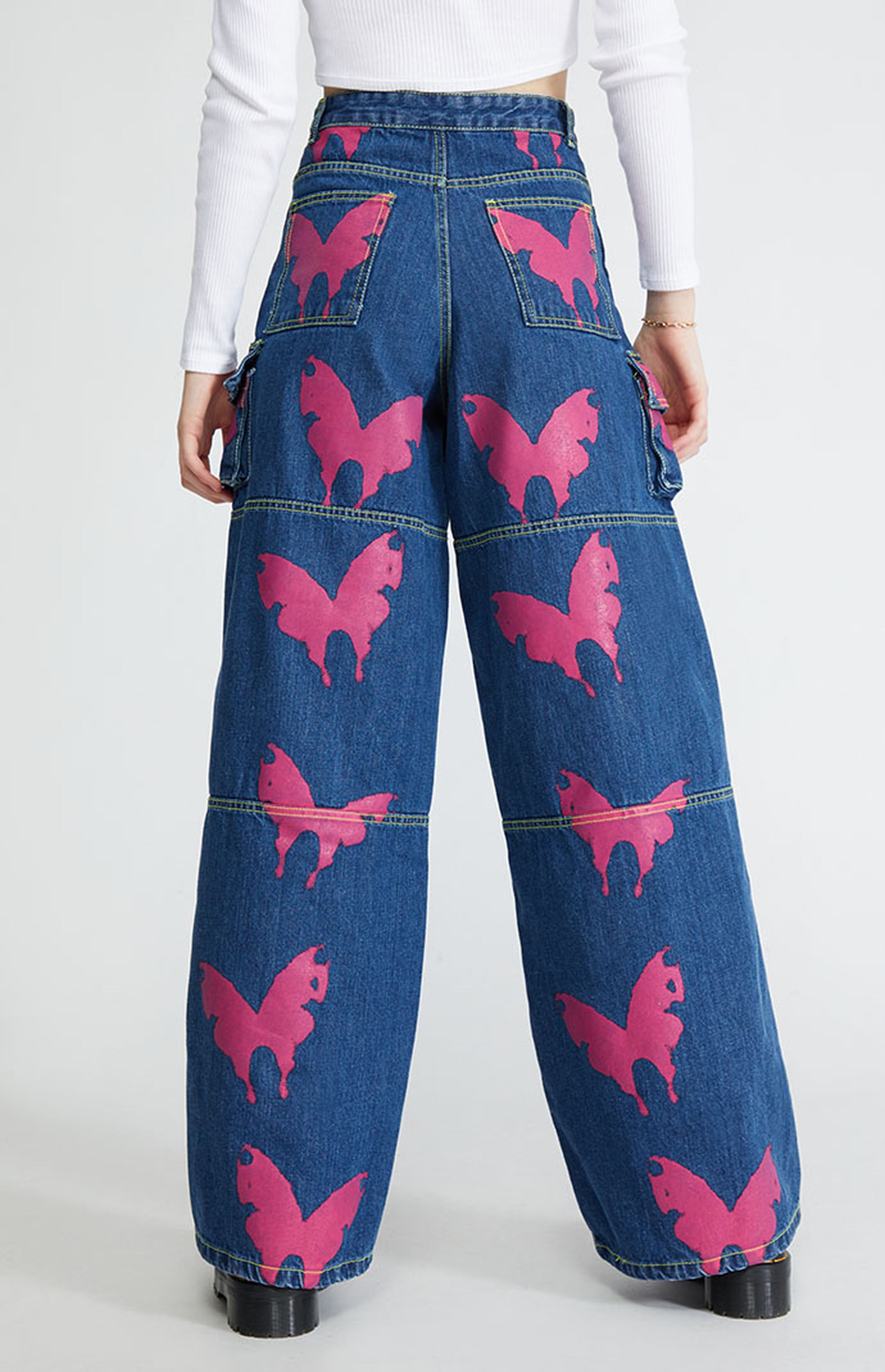 Daisy Street Printed Wide Leg Jeans | PacSun