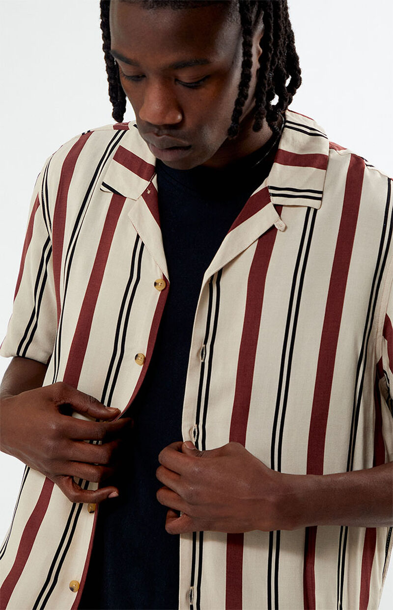 PacSun Neutral Stripe Camp Shirt | PacSun