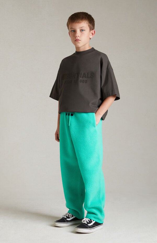 Kids Fear of God Essentials Mint Leaf Polar Fleece Sweatpants | PacSun