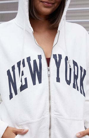 John Galt White New York Full Zip Hoodie | PacSun