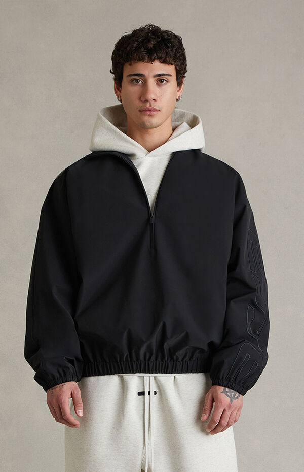Fear of God ESSENTIALS Vintage Black Active Trace Half Zip Track Jacket ...