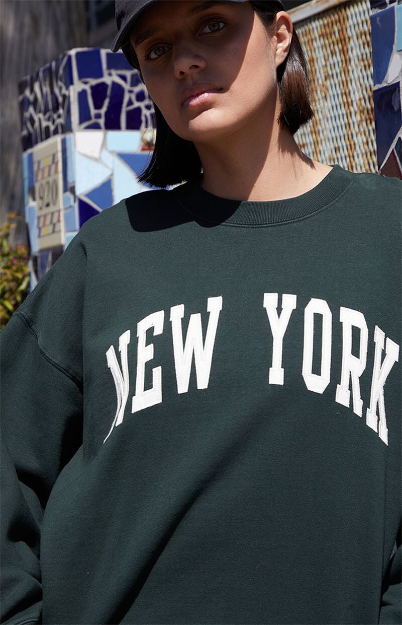 John Galt Green Erica New York Crew Neck Sweatshirt | Pacsun