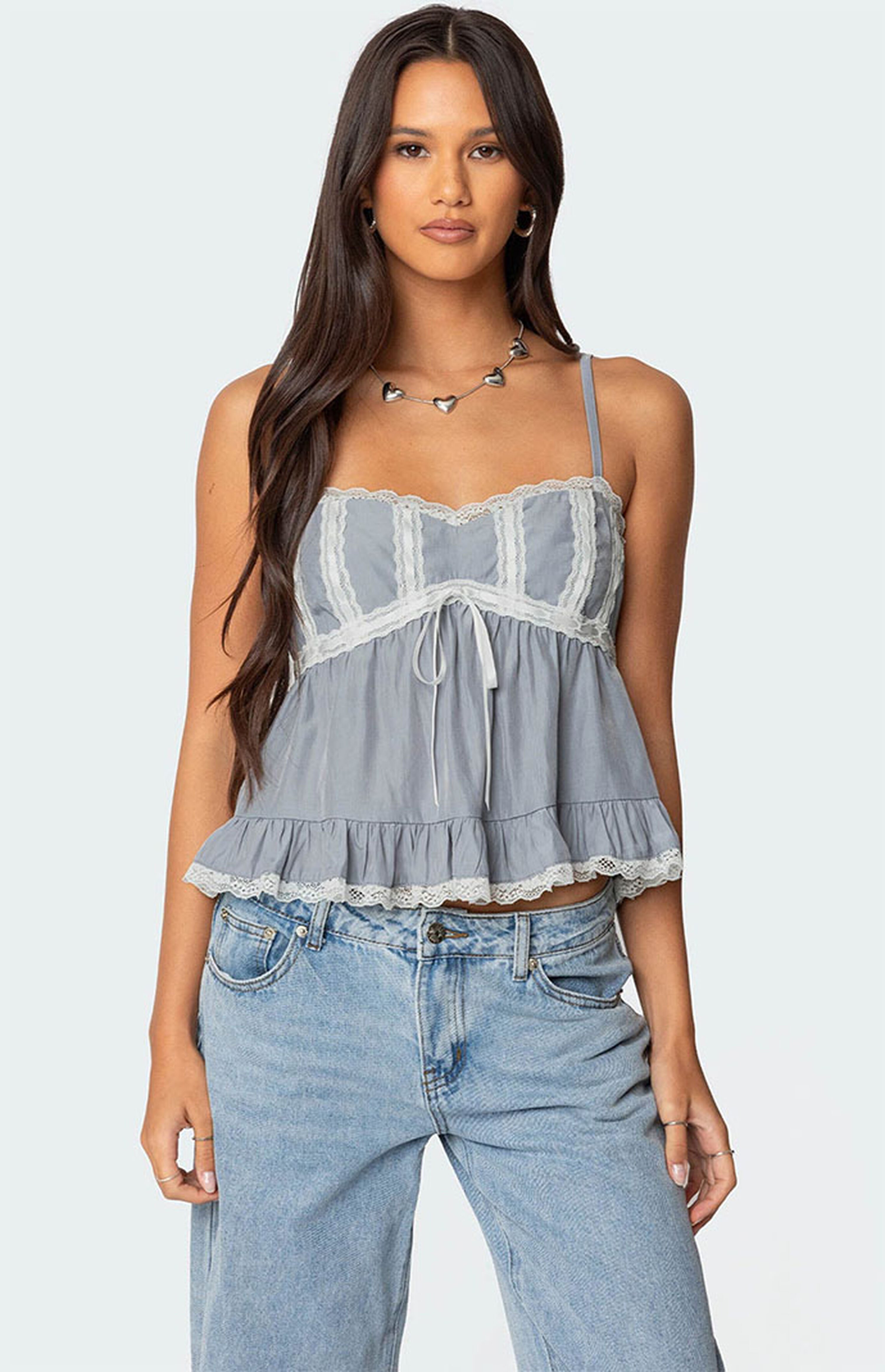 Edikted Lace Trim Babydoll Tank Top | Pacsun