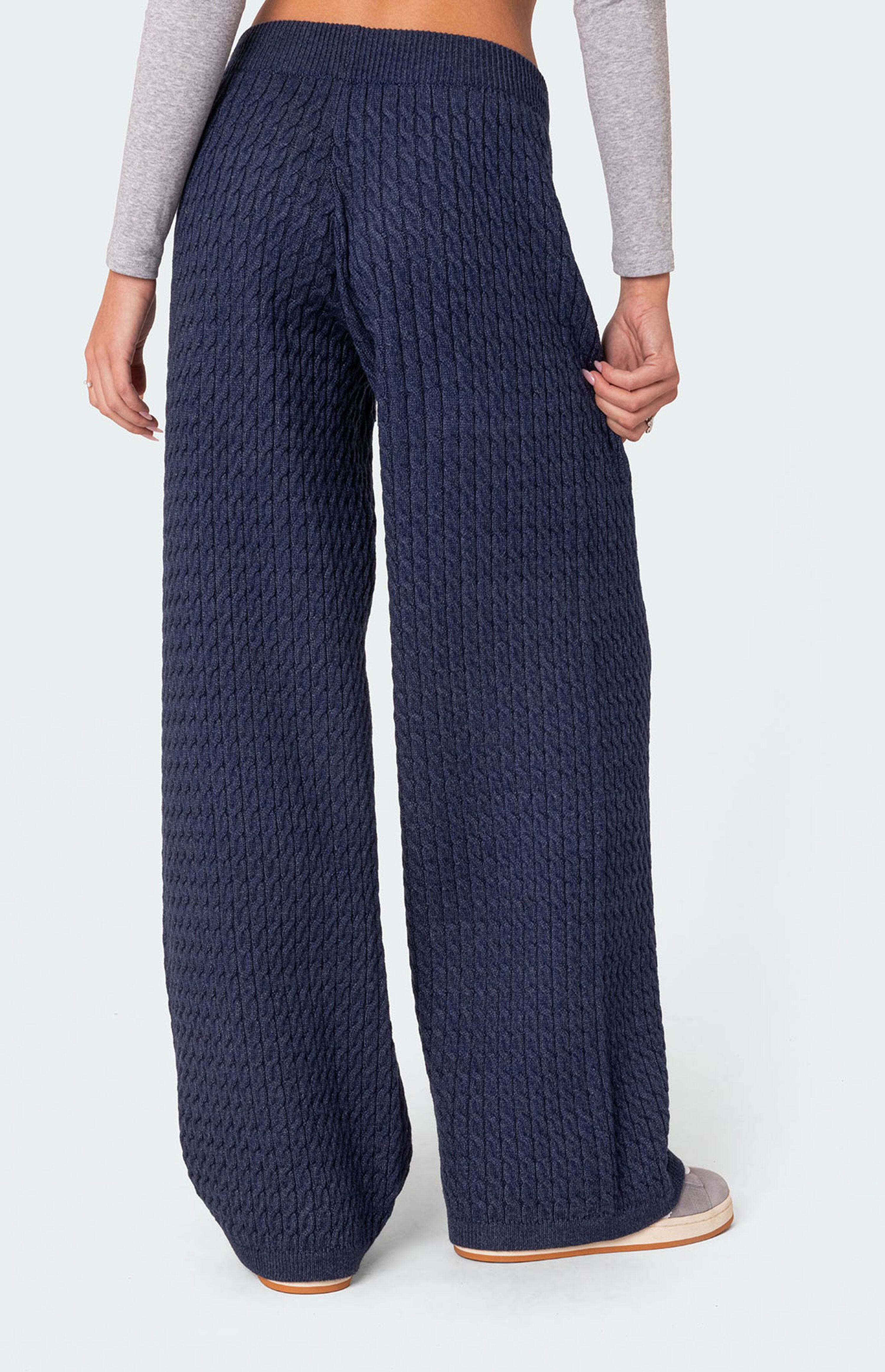 Edikted Portia Relaxed Cable Knit Pants | PacSun