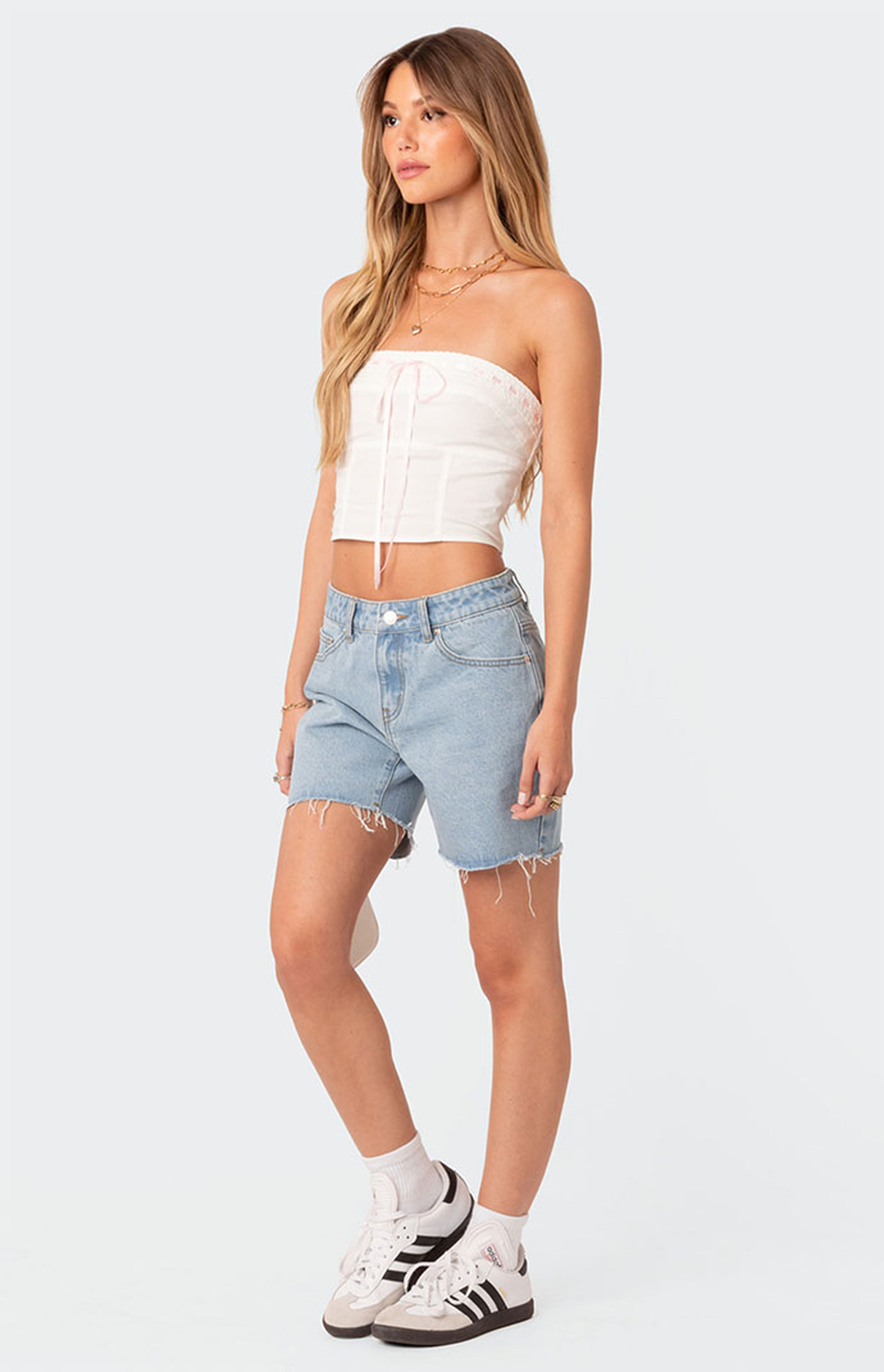 Edikted Tomboy Low Rise Denim Shorts | PacSun