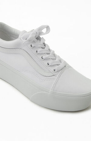 Vans White Canvas Old Skool Stackform Sneakers | PacSun