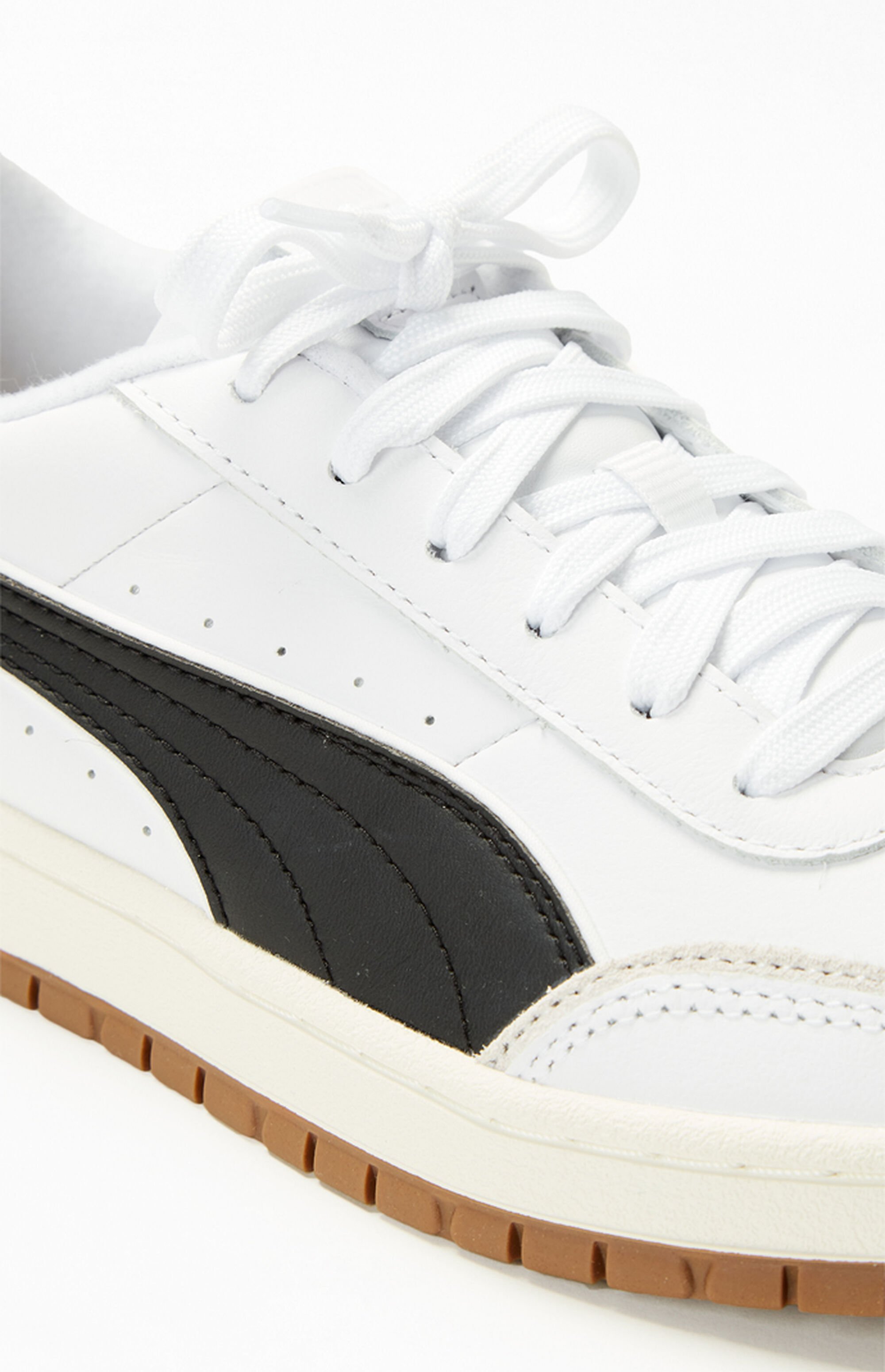 Puma Women's White & Black Premier Court Sneakers | PacSun