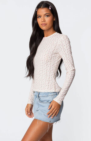 Edikted Emery Printed Pointelle Top | PacSun