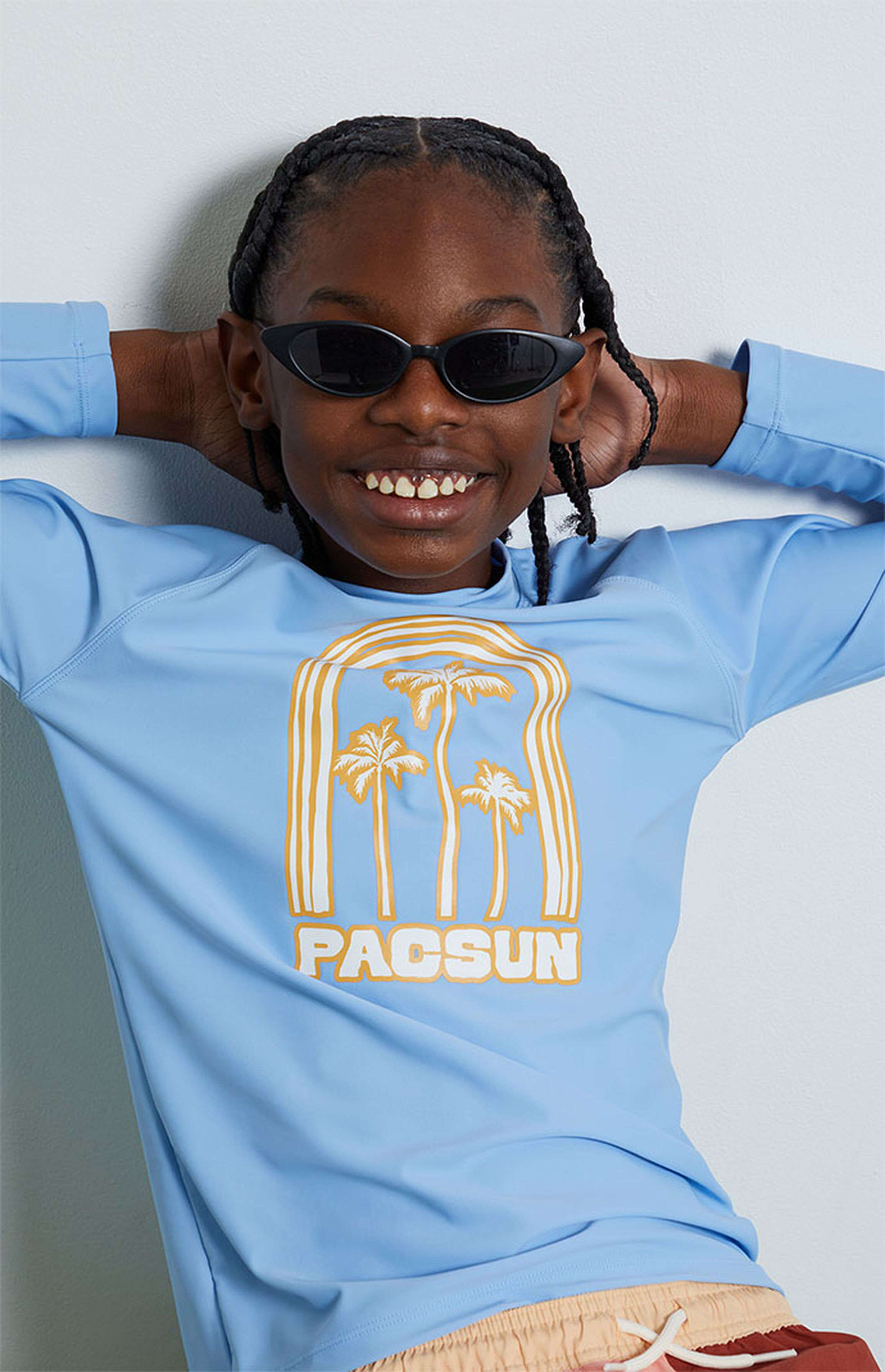 Pacsun Kids Blue Long Sleeve Rashguard | Pacsun