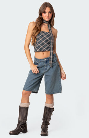 Edikted Plaid Two Piece Scarf Top | PacSun