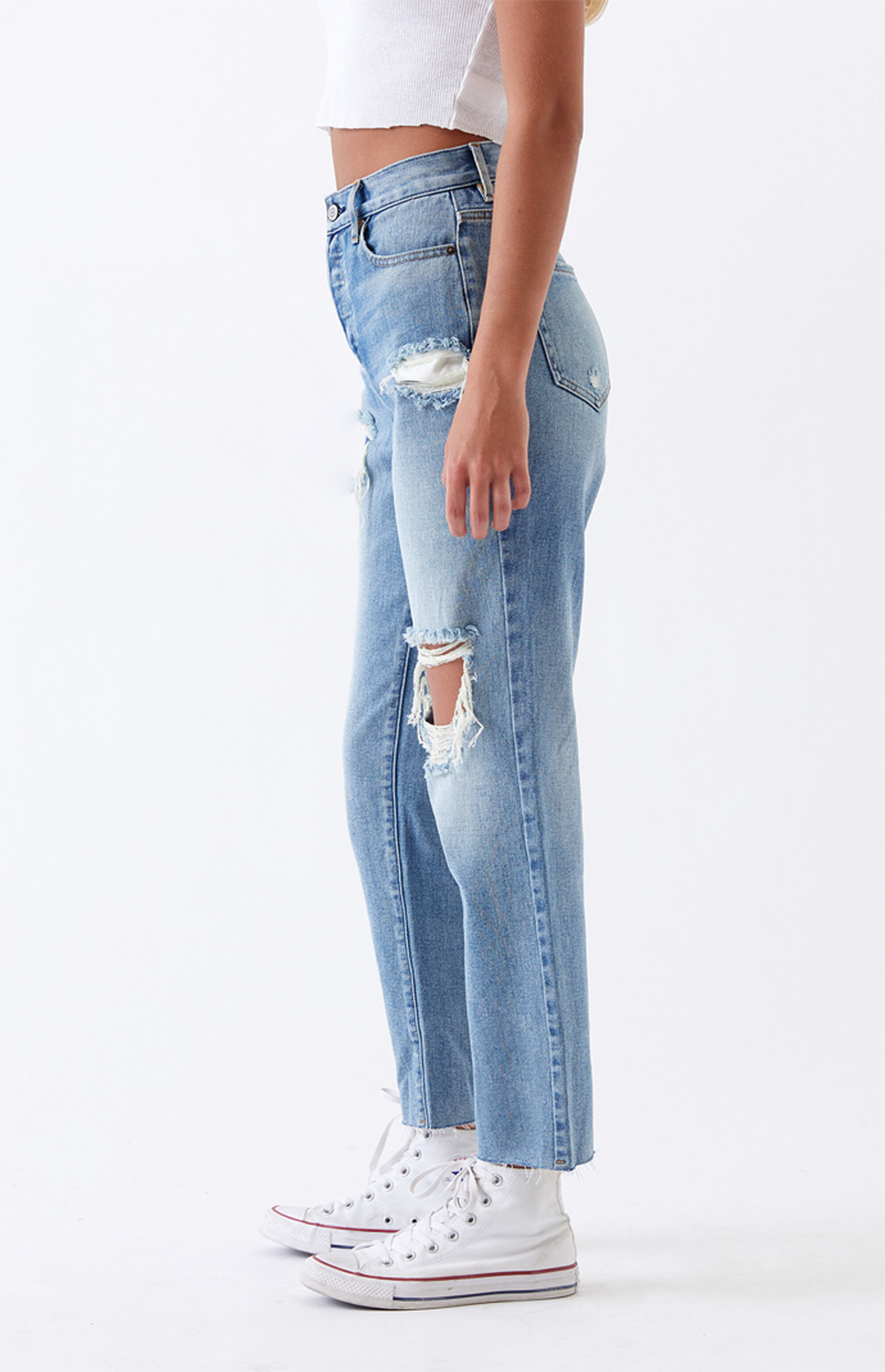 Pacsun Light Ripped High Rise Straight Leg Jeans | PacSun