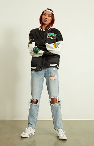 PacSun Black Athletic Varsity Jacket | PacSun