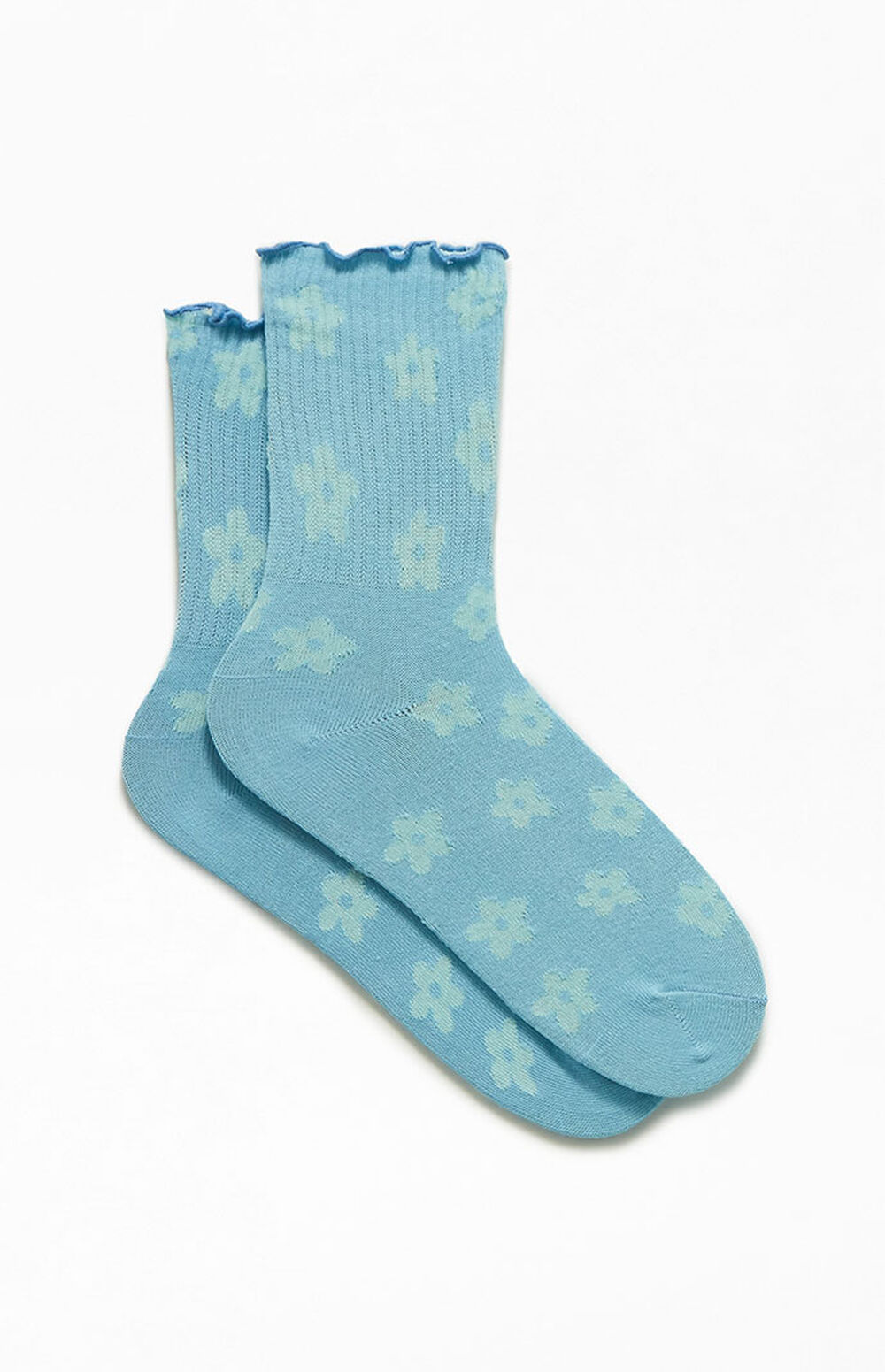 LA Hearts Floral Ruffle Trim Crew Socks | PacSun