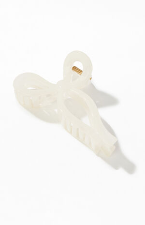 LA Hearts White Bow Hair Claw Clip | PacSun