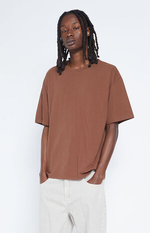 PS Basics Dark Brown Solid Boxy T-Shirt | PacSun