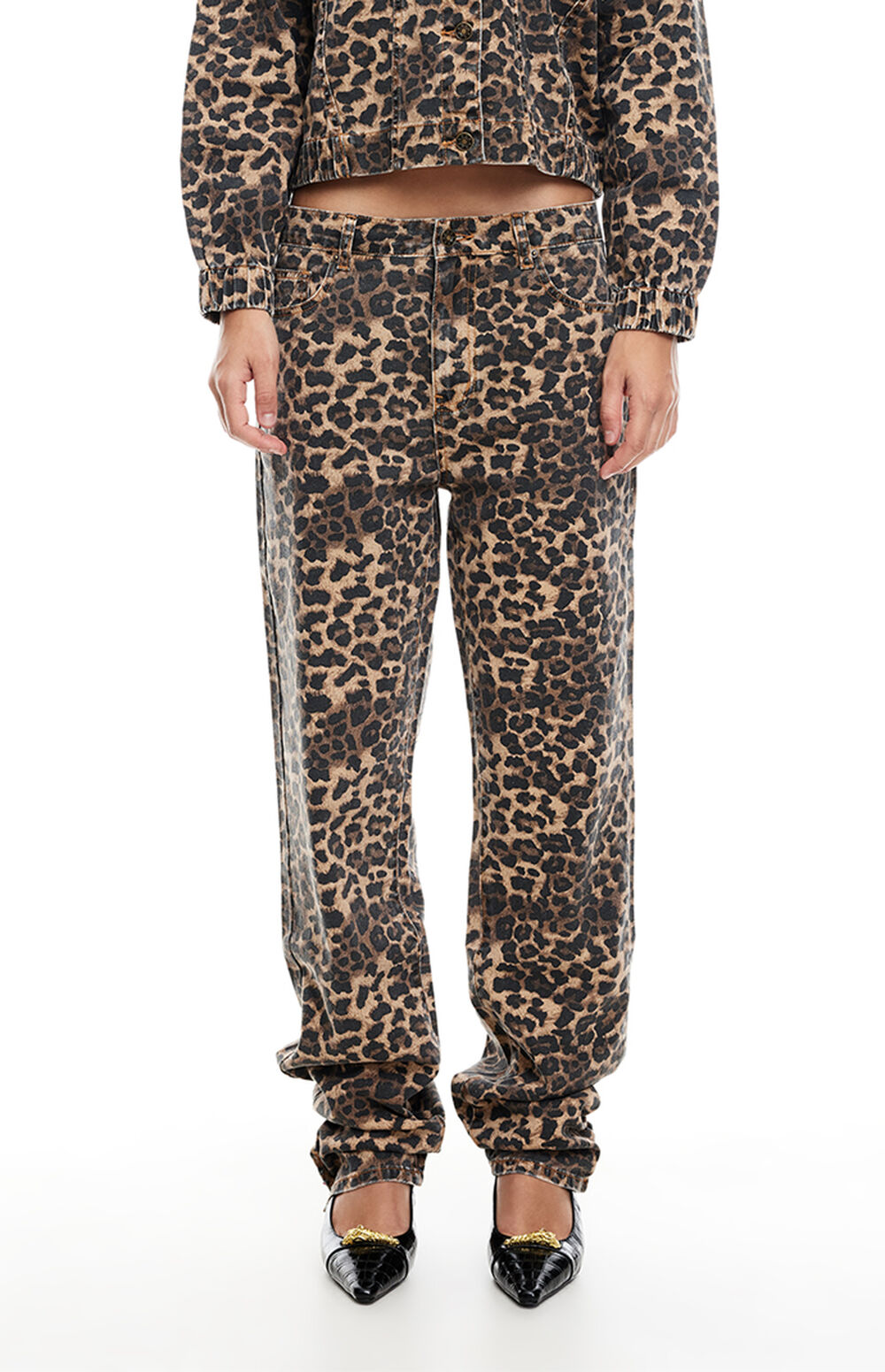 LIONESS Leopard Carmela Straight Leg Jeans | Pacsun