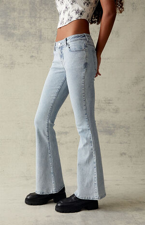 Pacsun Light Blue Stretch Low Rise Flare Jeans | PacSun