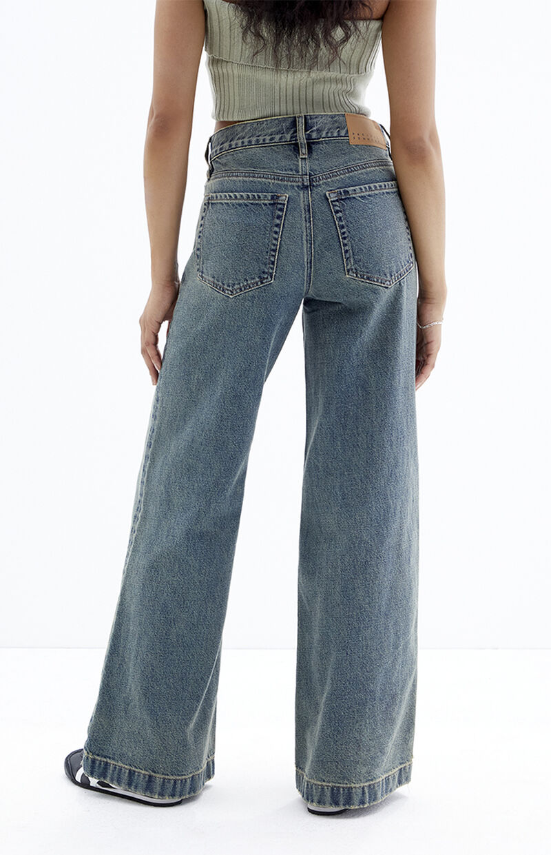 Pacsun Lena Medium Indigo Tint Low Rise Super Baggy Jeans | PacSun