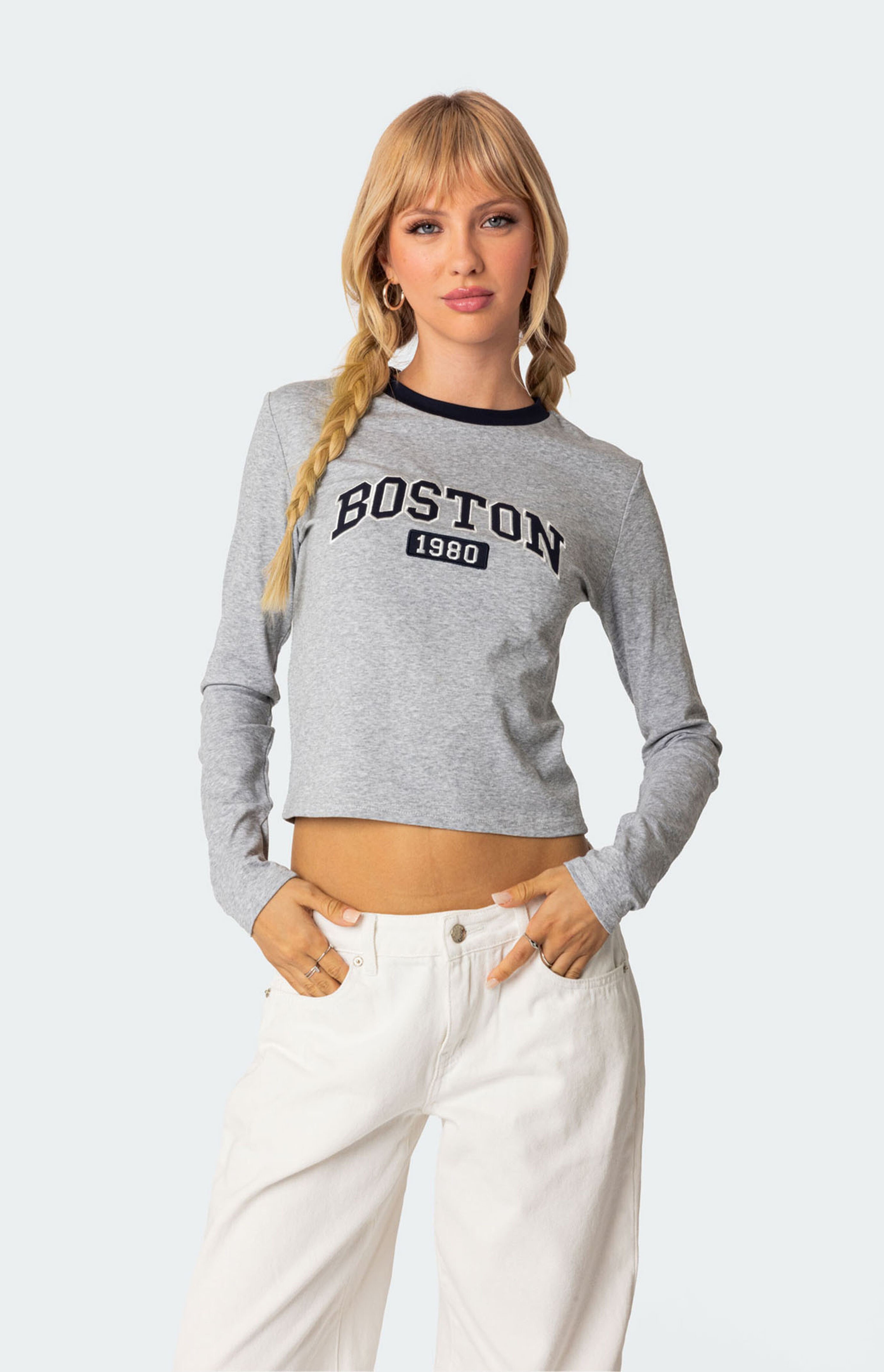 Edikted Boston Long Sleeve T-Shirt | PacSun