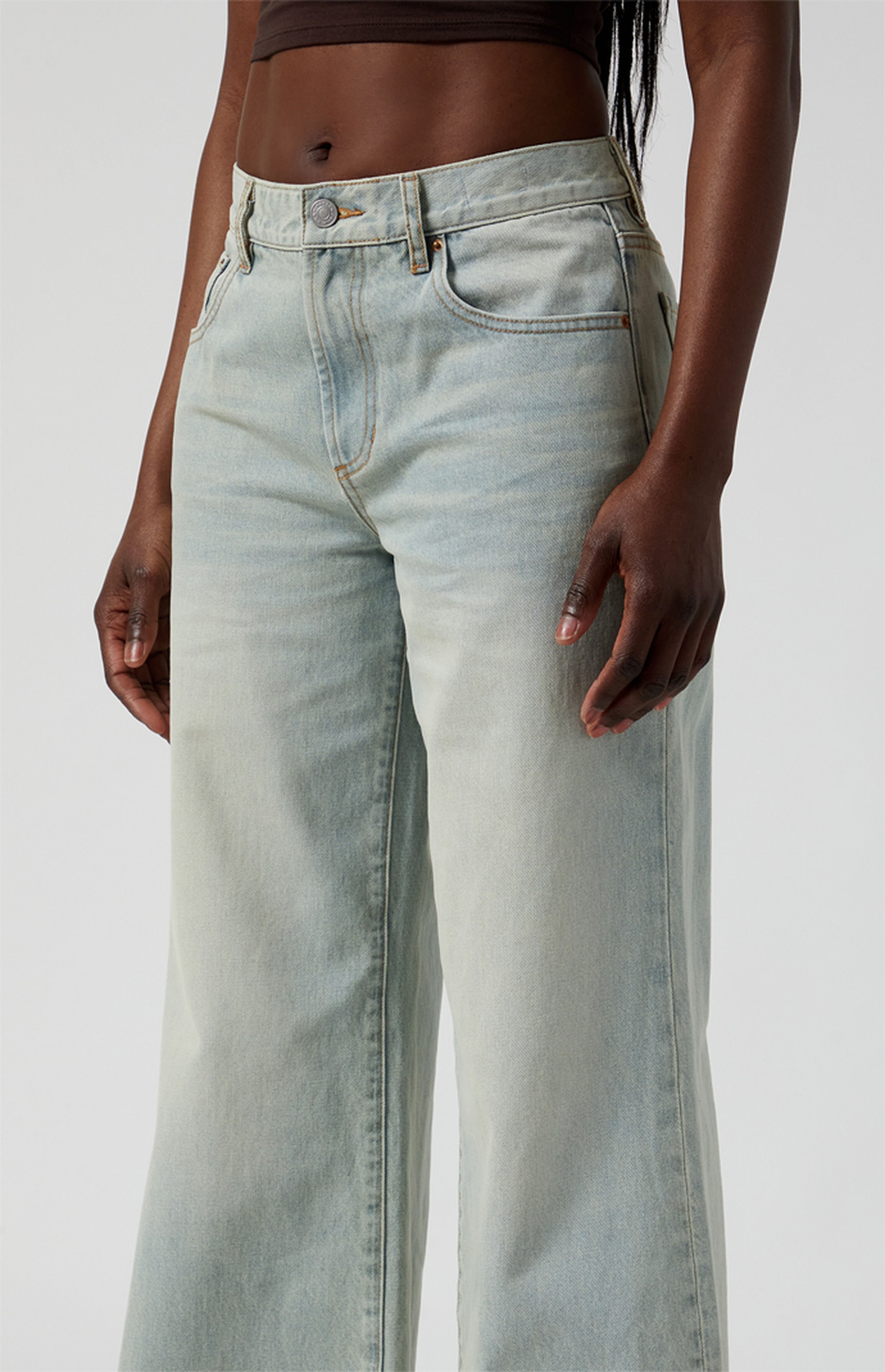 Pacsun Lena Low Rise Super Baggy Jeans Light Indigo Acid Wash | PacSun