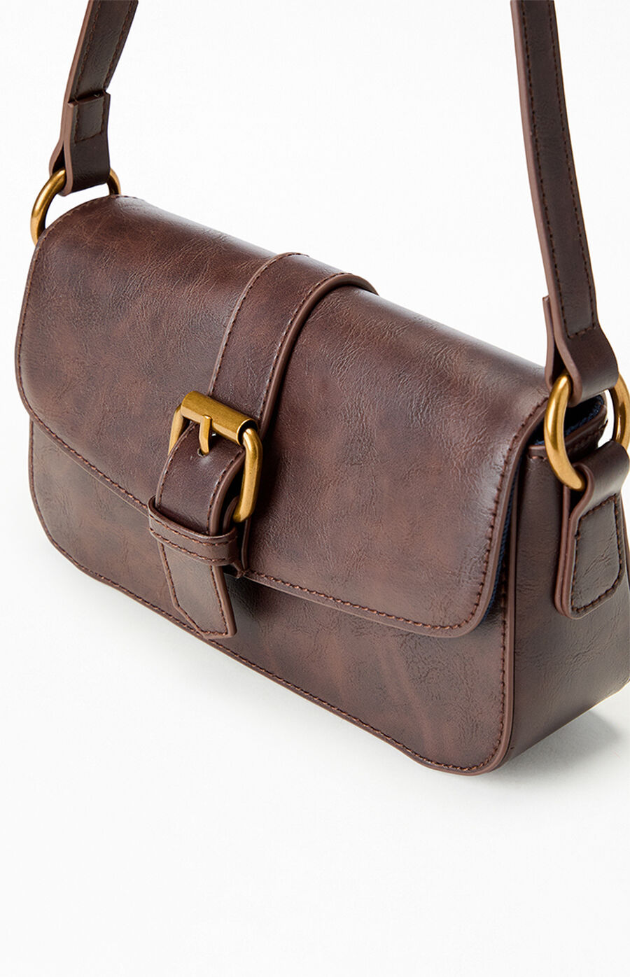 John Galt Brown Buckle Shoulder Bag | PacSun