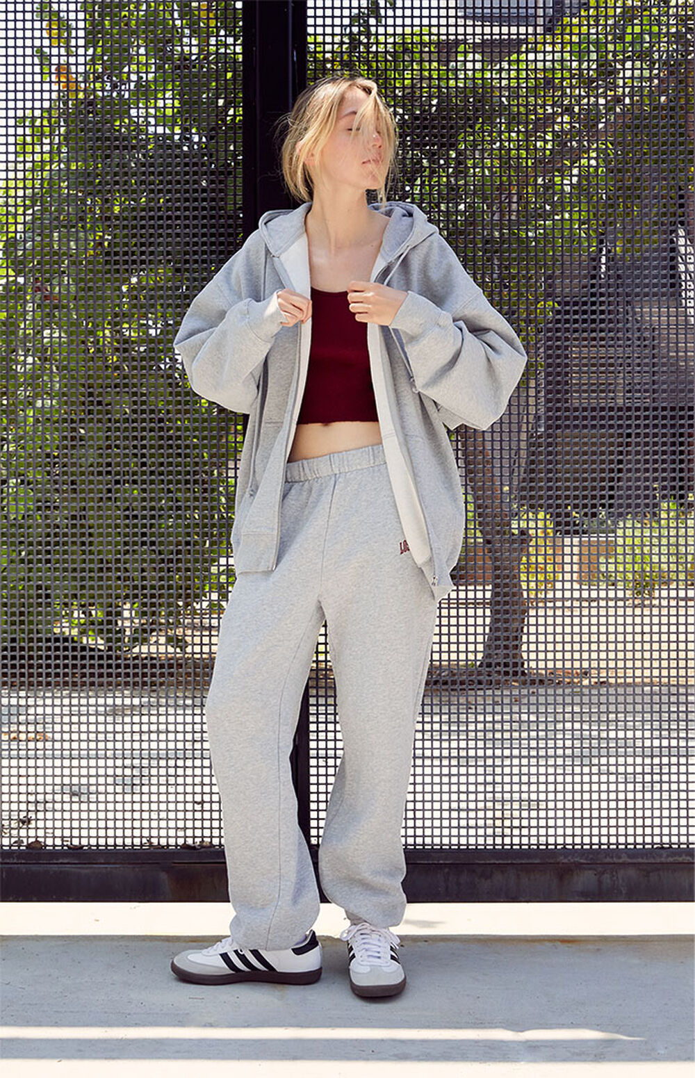 John Galt Heather Grey Full Zip Hoodie | PacSun