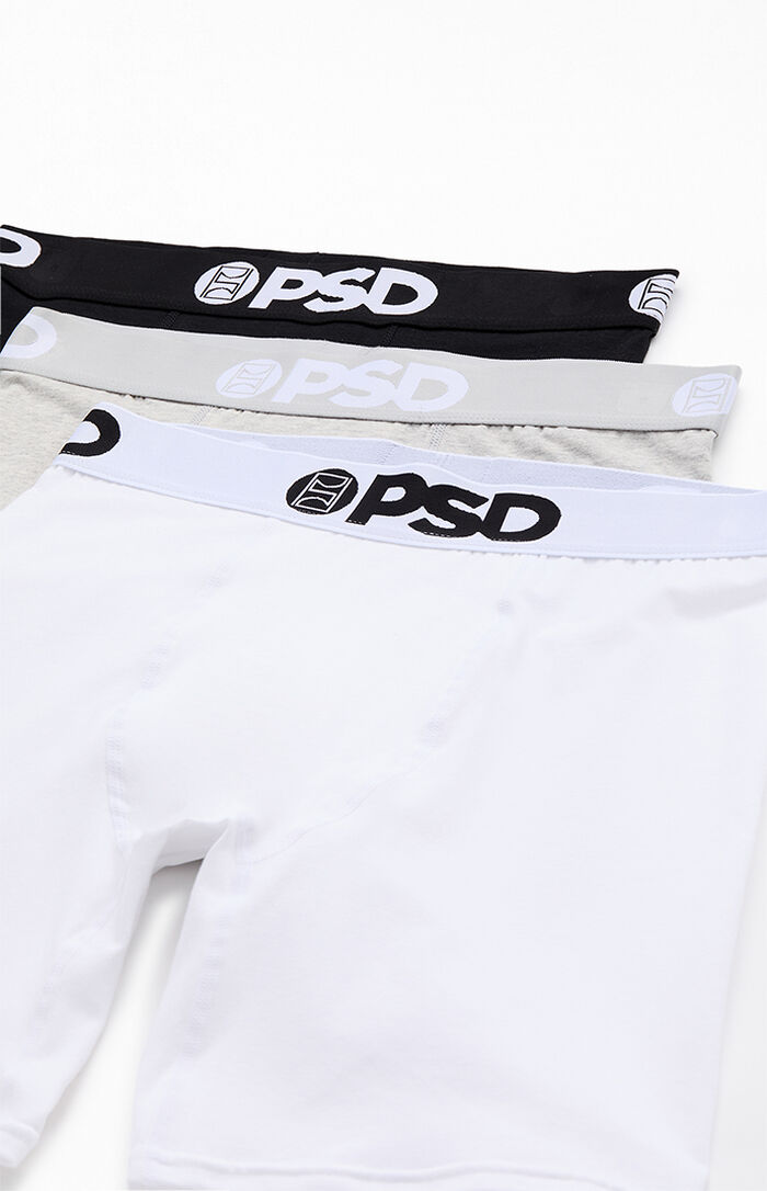 PSD Underwear 3 Pack Solid Color Boxer Briefs | PacSun