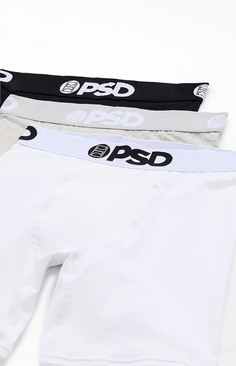 PSD Underwear 3 Pack Solid Color Boxer Briefs | Pacsun
