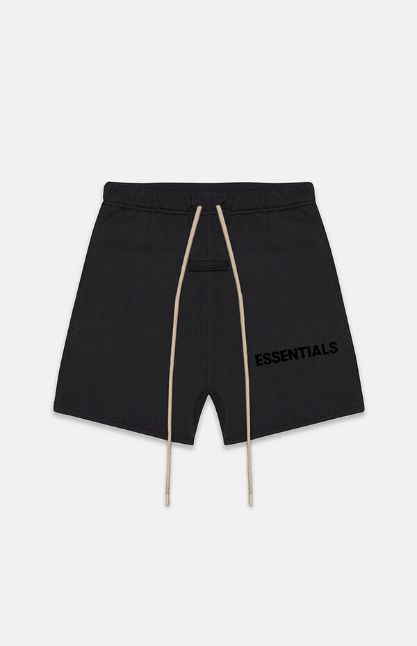 Fear of God Essentials Jet Black Sweat Shorts | Pacsun