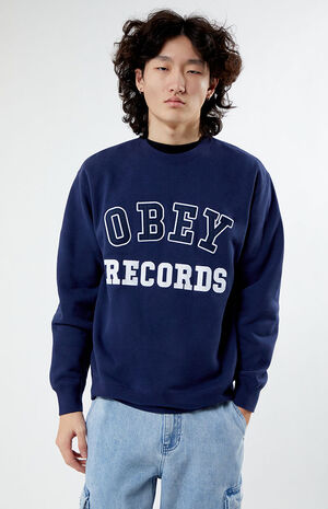 Obey Records Crew Neck Sweatshirt | PacSun