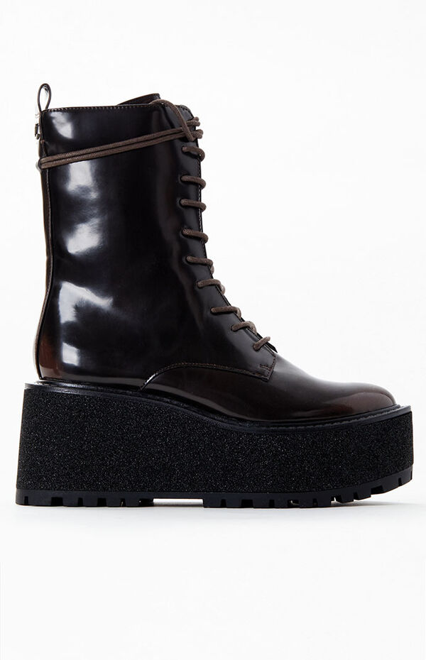 CIRCUS NY Women's Brown Slater Platform Combat Boots | Pacsun