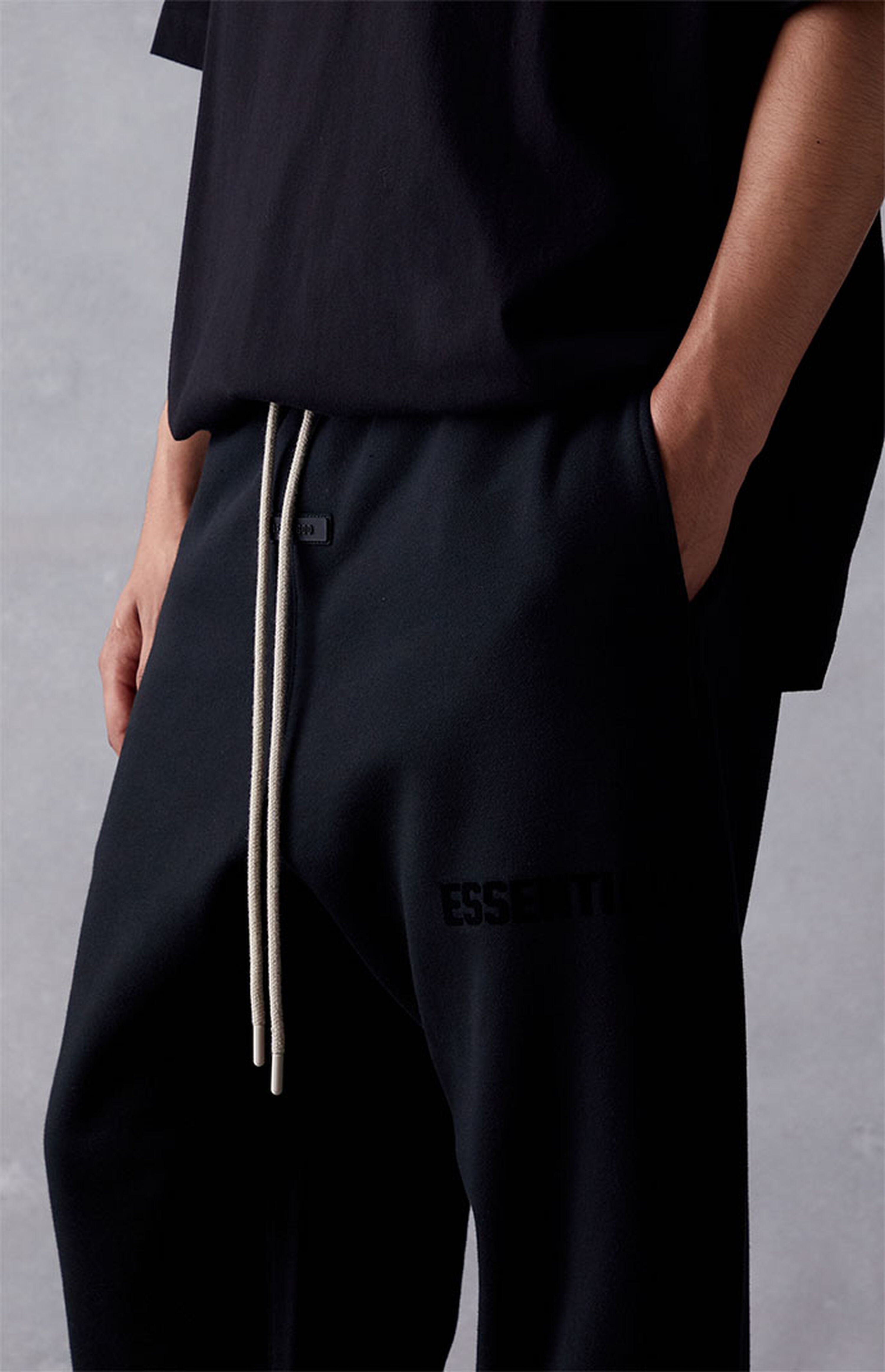 Fear of God Essentials Jet Black Sweatpants | PacSun