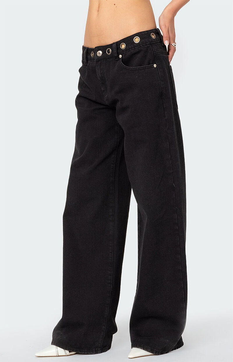 Edikted Libby Grommet Waist Jeans | Pacsun