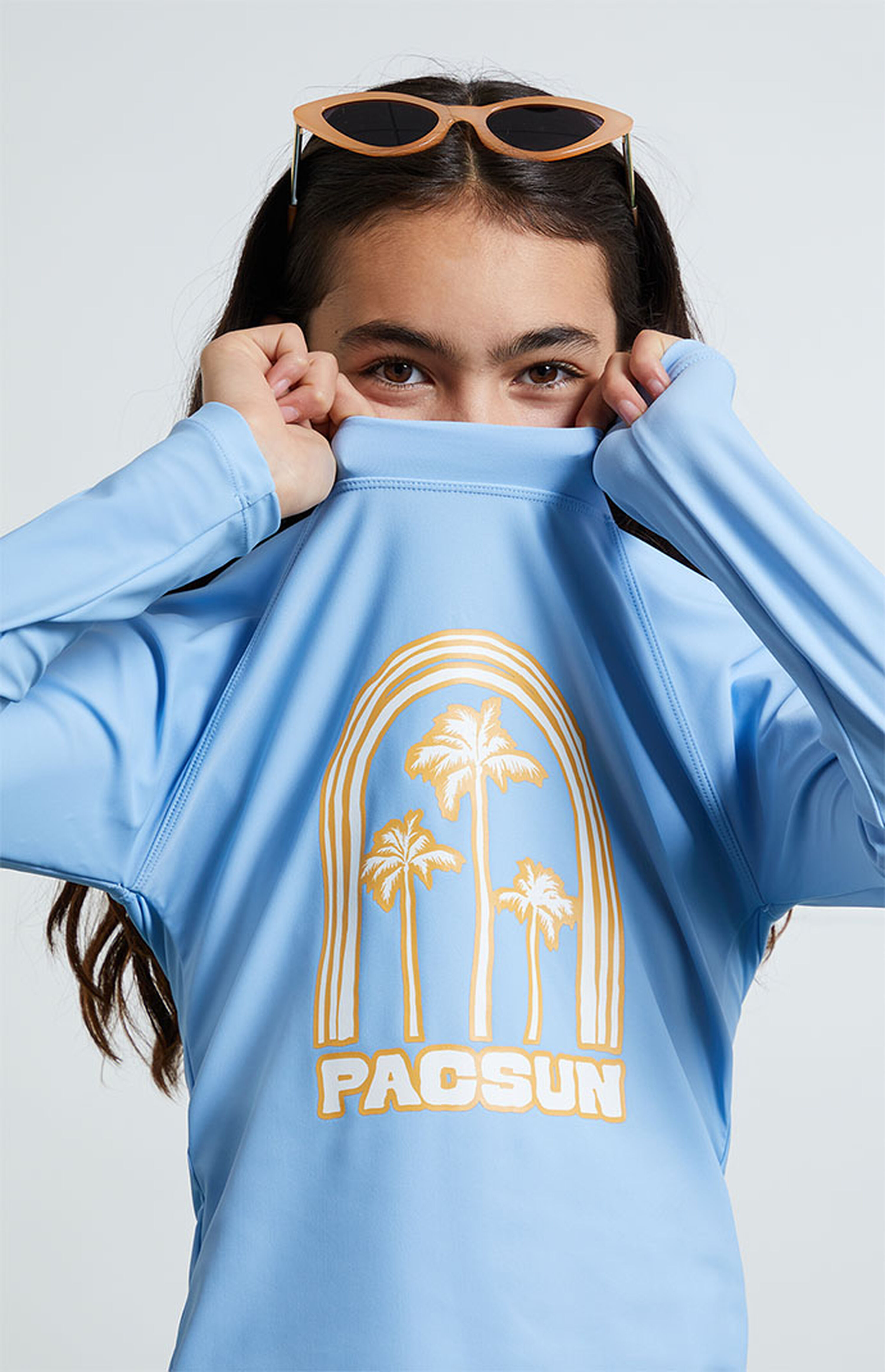 PacSun Kids Blue Long Sleeve Rashguard | PacSun